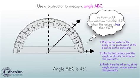 Image result for How to Measure an Angle Using Protractor Class 6