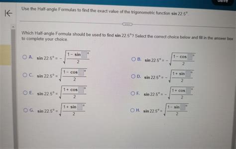 Image result for Half-Angle Formula Examples