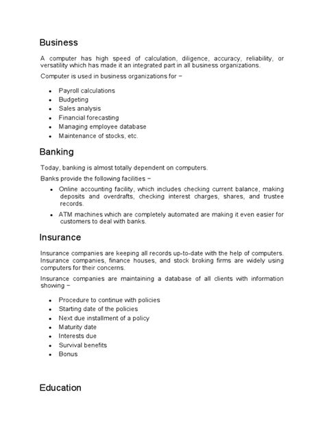 Image result for Application of Computer PDF