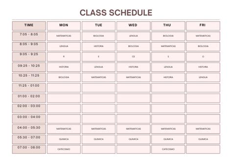 Image result for Class Schedule