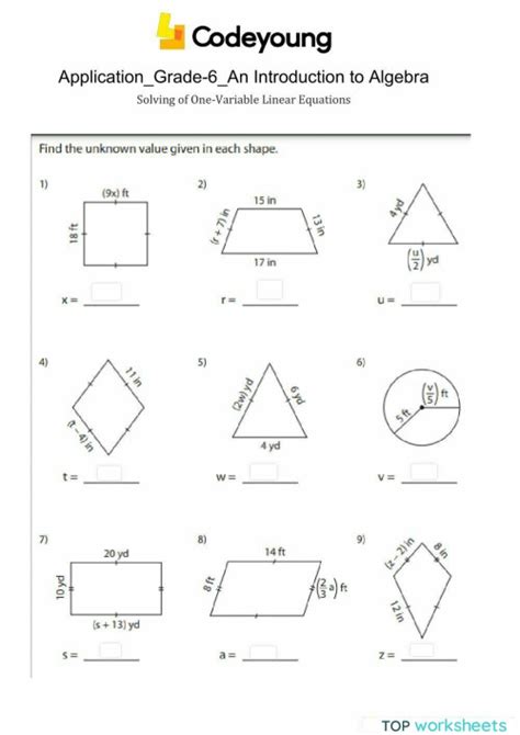 Image result for One Variable Equations Worksheet