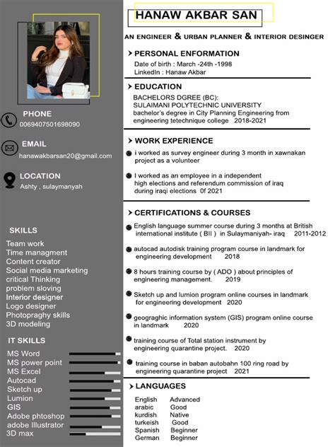 Image result for Sample of a CV PDF