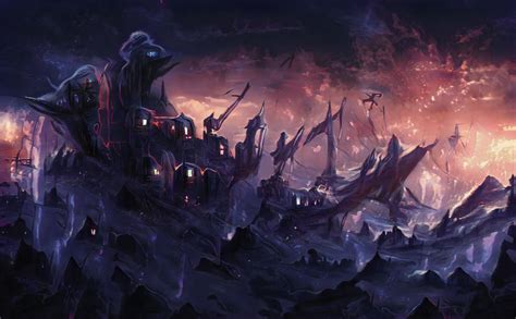 Ominous Alien City Concept Art by tempestormi on DeviantArt