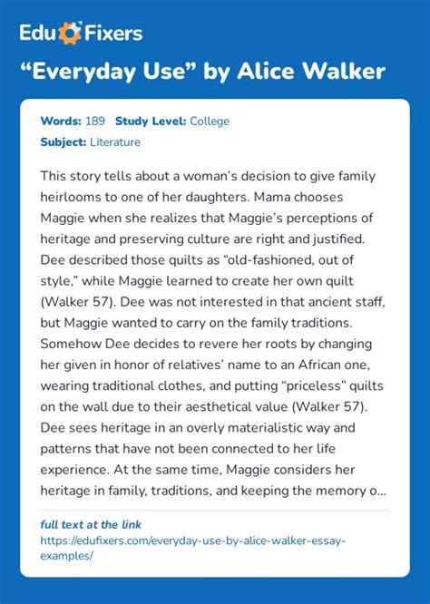 Image result for Everyday Use Essay Examples