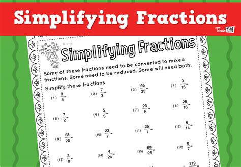 Image result for Fraction Chart Simplifying