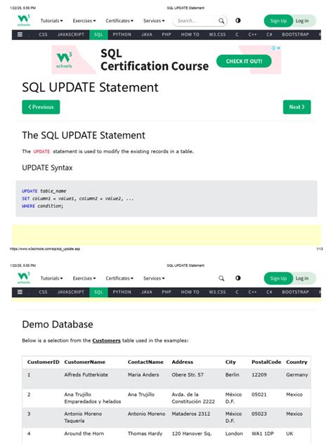 Image result for Update Command Syntax in SQL