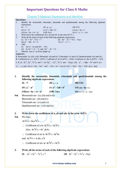 Image result for Class 8 Chapter 9 Maths Important Questions