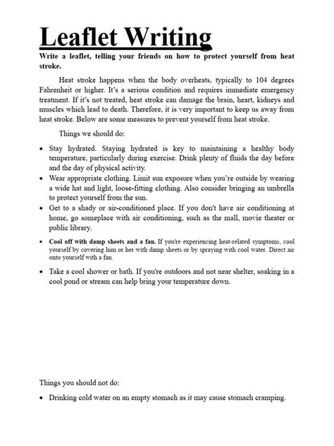 Image result for Leaflet Writing Example