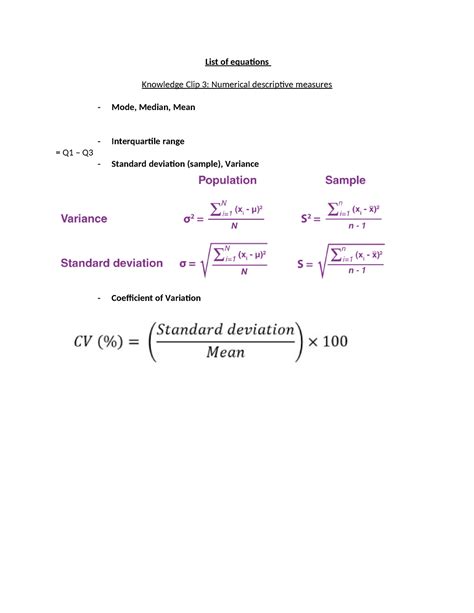 Image result for Statistical Equations