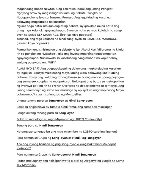 Image result for Debate Examples Script for Intro