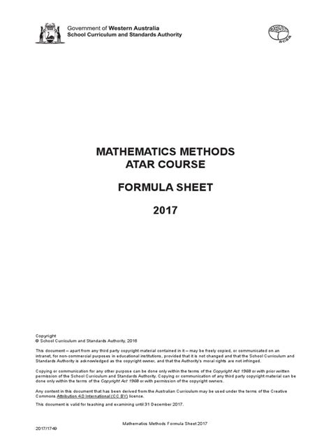 Image result for Methods Formula Sheet