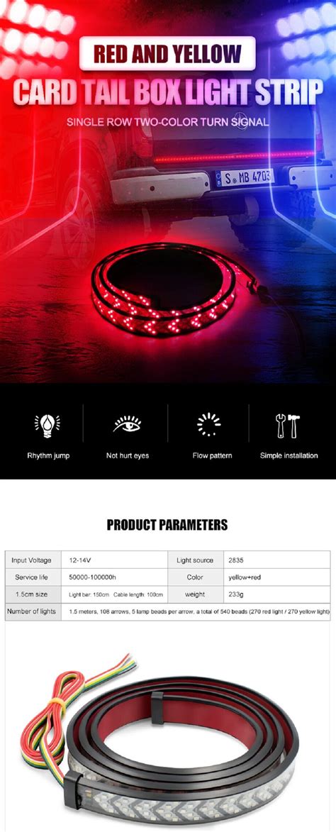 Buy Wholesale China New Red Yellow Truck Tailgate Led Strip Light Bar ...