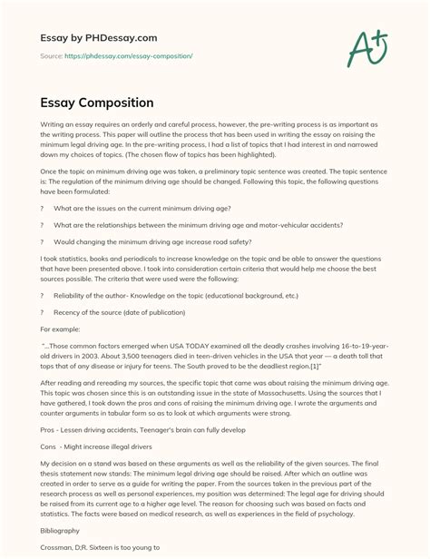 Image result for Examples of Composition Essays