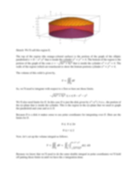 Image result for Finding the Volume of Parabloid Using Triple Integrals