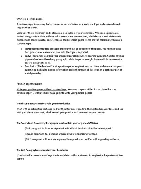 Image result for Examples of a Abstract of a Position Paper