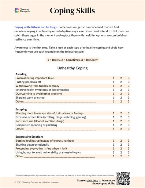 Printable Coping Skills Worksheets - Auto News