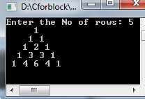 Image result for Pascal Triangle Program