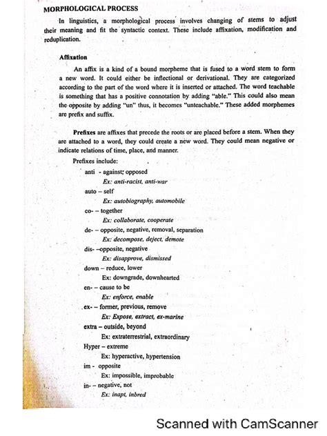 Image result for Types of Morphological Processes PDF