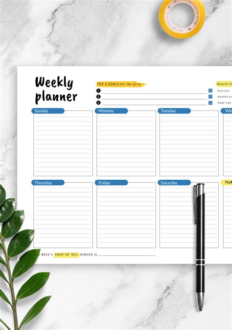 Printable Weekly Planner Template - STUNNING TEMPLATES - Auto News