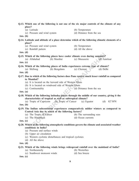 Image result for Class 9 Climate Question. Answer