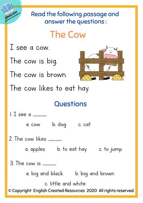 Reading Comprehension Worksheets Kindergarten - Kindergarten Worksheets ...