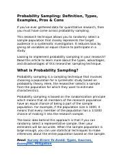 Image result for Probability Sampling Pros and Cons