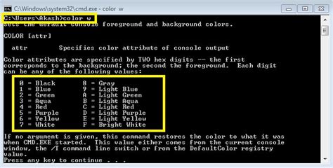 Image result for Cmd Color Codes