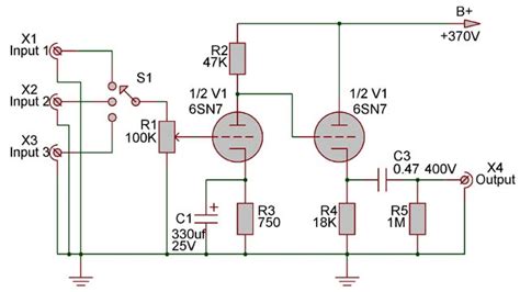 Image result for Line Level Preamp Tube Schematic