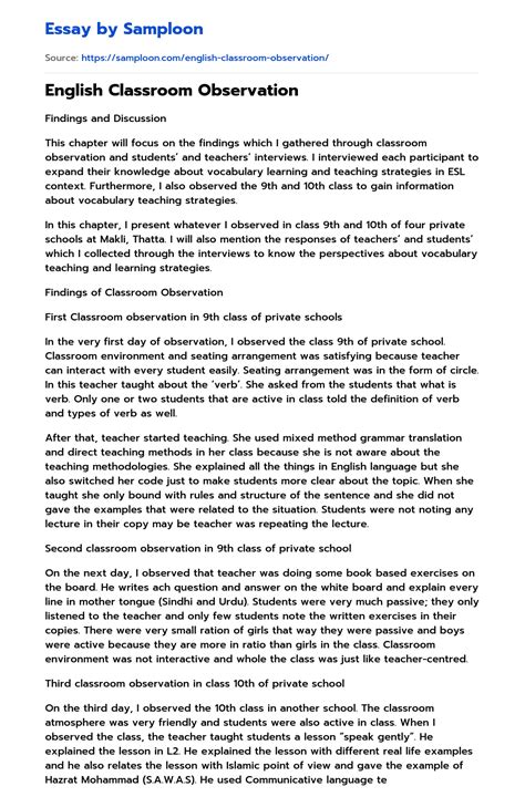 Image result for English Lesson Observation