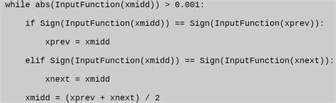 Image result for Python Code for Bisection Method