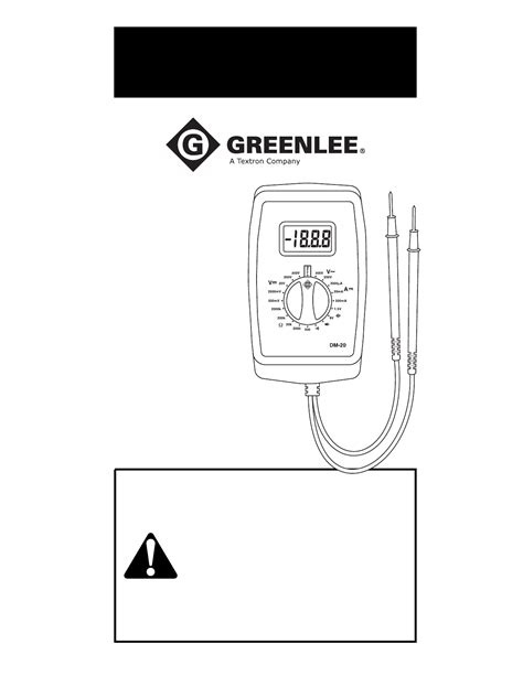 Image result for Greenlee DM-20 Problem Solving Guide