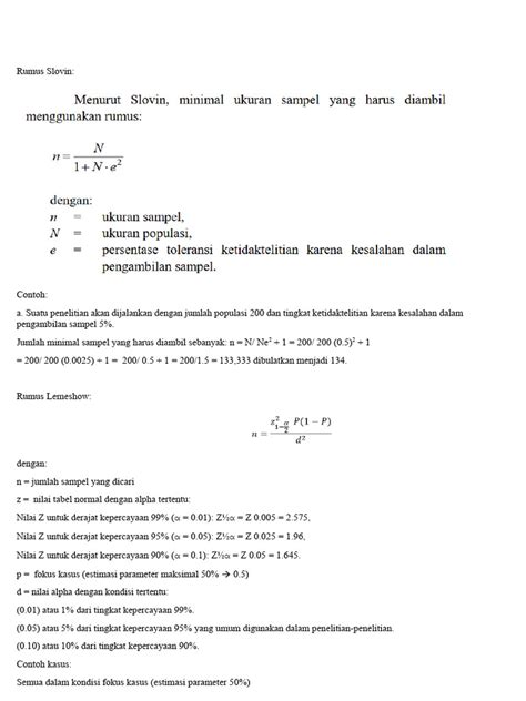 Image result for Rumus Perhitungan Simple Random Sampling