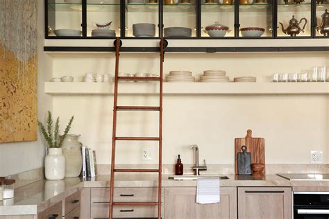 Image result for Kitchen Cabinets with Library Ladder