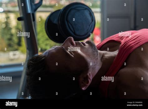 Chest Workout On An Exercise Bench Stock Photo - Alamy