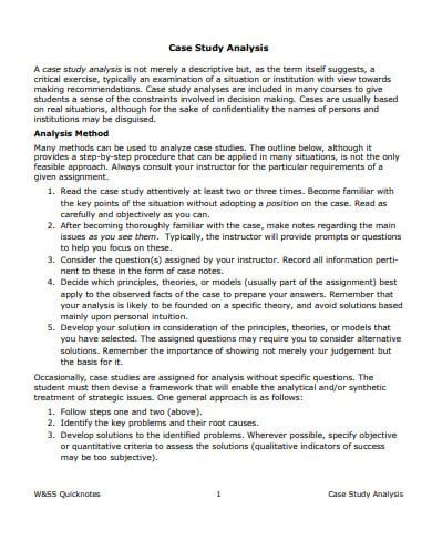 Image result for Case Study Analysis Template