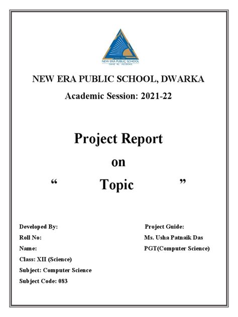 Image result for Computer Project Format