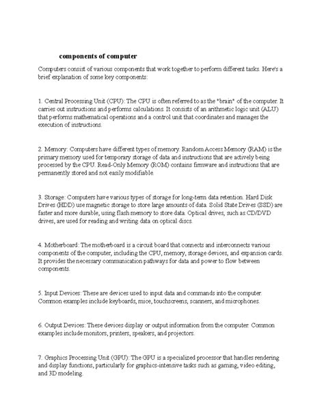 Image result for Understanding Computer Components