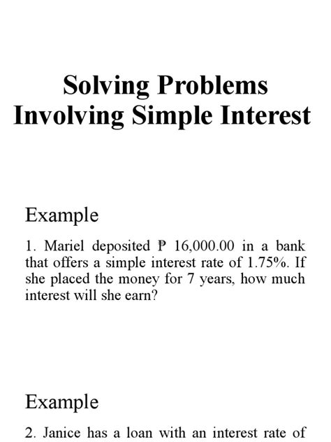 Image result for Solving Simple Interest Problems