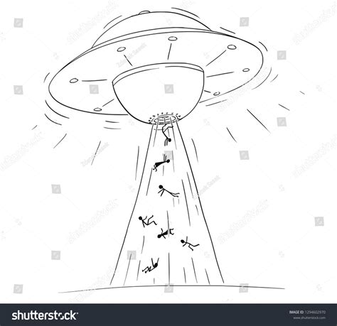 Cartoon Drawing Illustration Alien Space Ship Stock Vector (Royalty ...