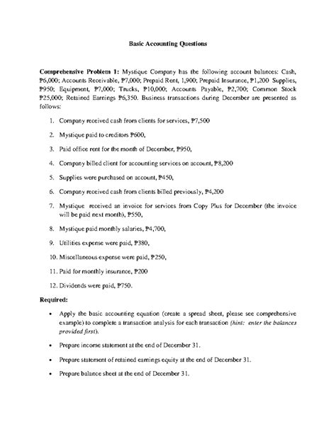 Image result for Basic Accounting Questions