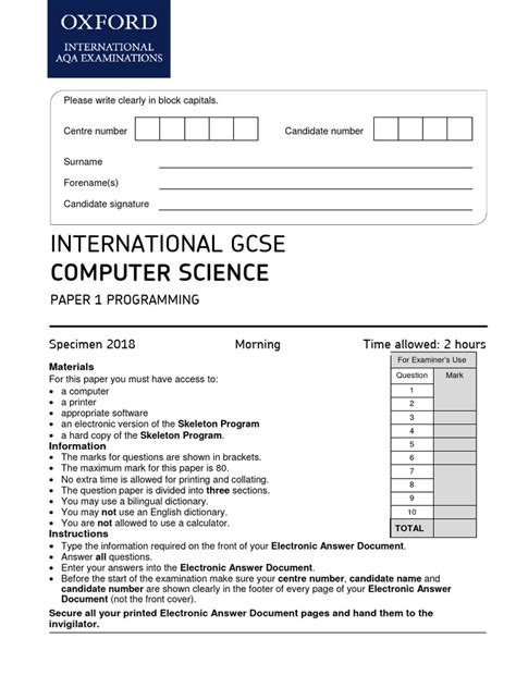 Image result for Computer Science GCSE Packet