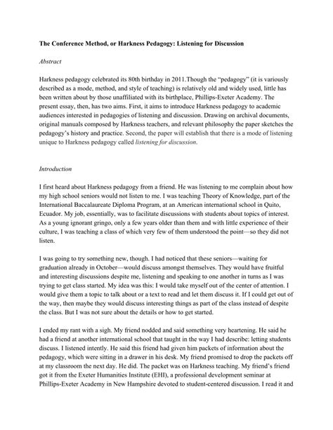 Image result for Harkness Discussion Method