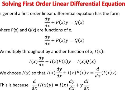 Image result for First Order Differential Equation Solution