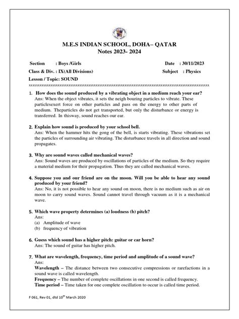 Image result for Class 9 Sound Notes