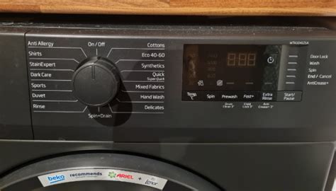 Image result for Beko Washing Machine Control Panel