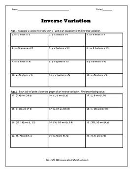 Image result for Inverse Variation Problems