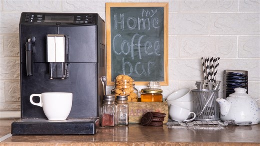 Use this tiny IKEA Billy bookcase to make coffee station that can fit in any kitchen