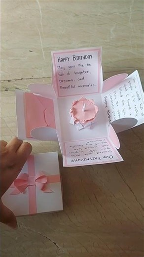 Diy pretty explosion box for friend 💝 #explosionbox #art #shorts