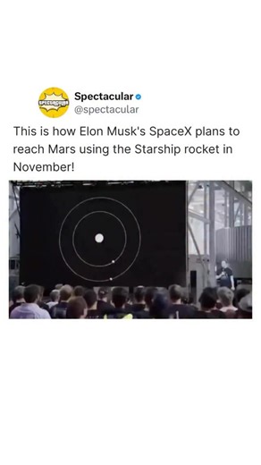 Elon Musk says SpaceX’s Starship won’t fly straight to Mars 🚀 Instead, it takes a fuel-efficient Hohmann transfer orbit, looping around the Sun so Earth and Mars line up just right 🌍➡️🔴 That’s why launches only happen during rare Mars transfer windows, which open roughly every 26 months. The next prime window arrives in late 2026, when the planets are closest, slashing fuel use and travel time. Space travel isn’t about speed alone. It’s about timing, physics, and patience 🛰️ Via: SpaceX - #s