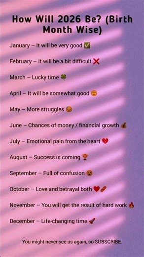 How 2026 Will Be for You? 😲👀 | Birth Month Prediction 🔮